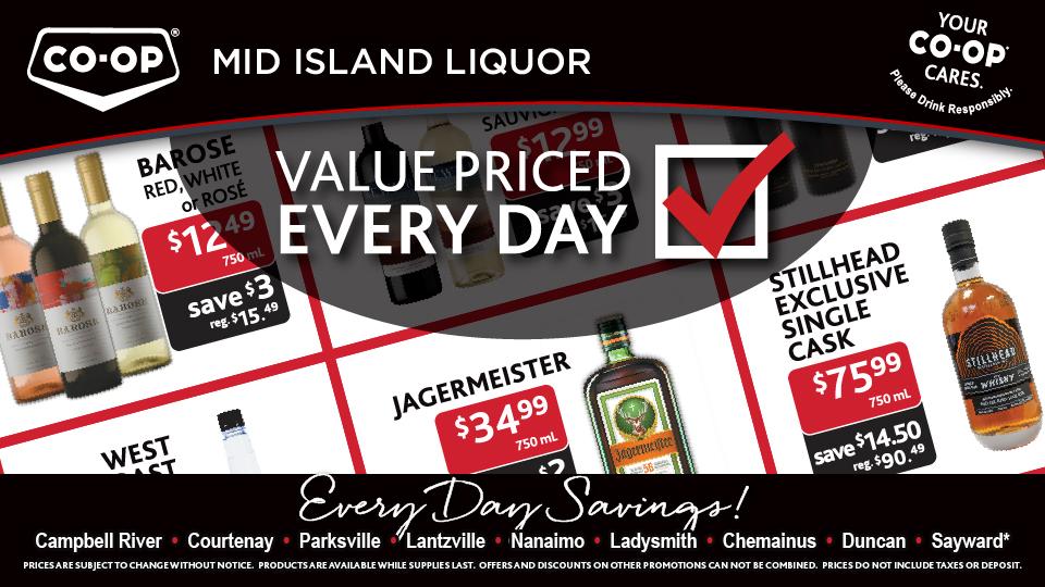 Every Day Low Price Deals | Mid Island Co-op Limited Liquor